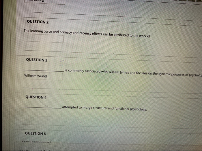 Solved QUESTION 2 The learning curve and primacy and recency | Chegg.com