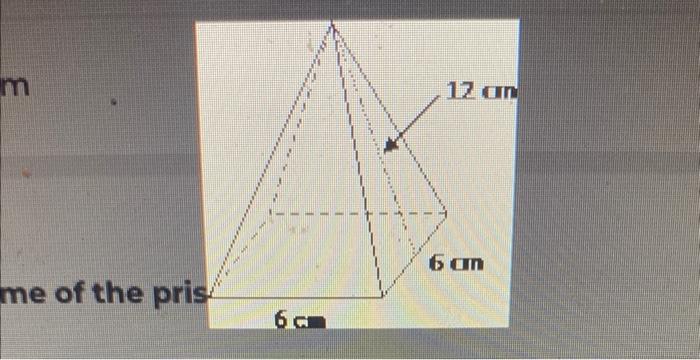 Solved calculate the surface area of the square pyramid | Chegg.com