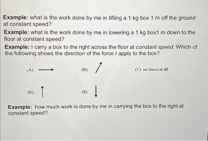 Solved Example: what is the work done by me in lifting a 1 | Chegg.com