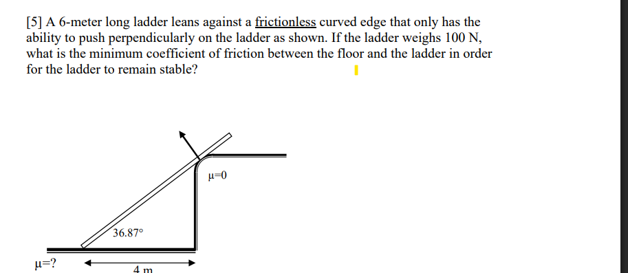 Solved [5] ﻿A 6-meter long ladder leans against a | Chegg.com