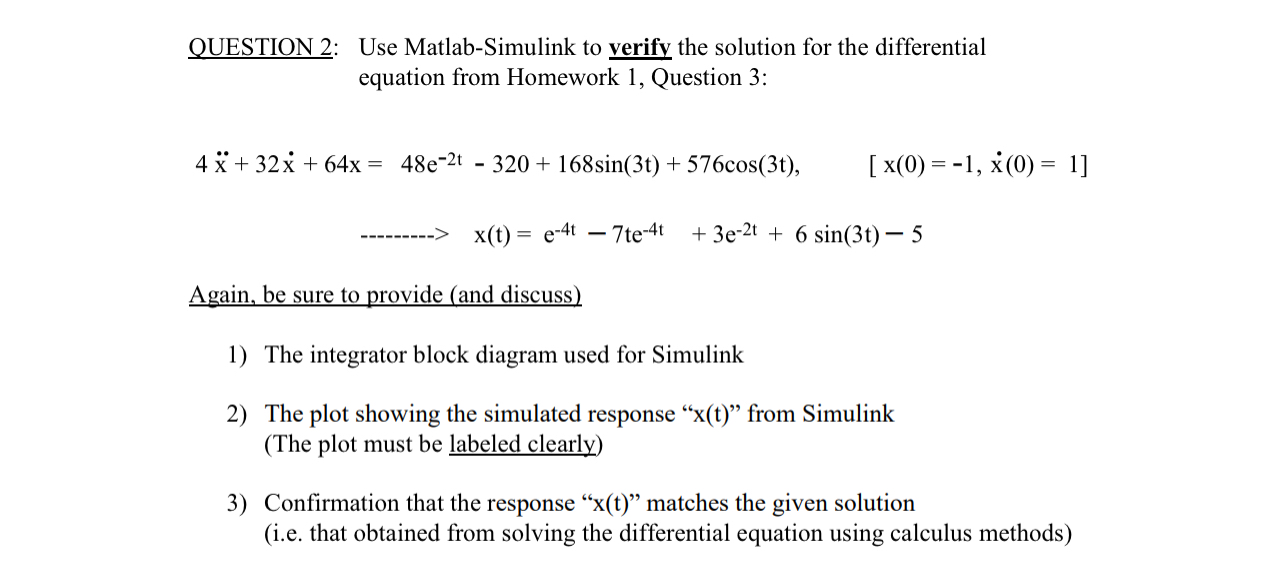 Solved QUESTION 2: Use Matlab-Simulink to verify the | Chegg.com