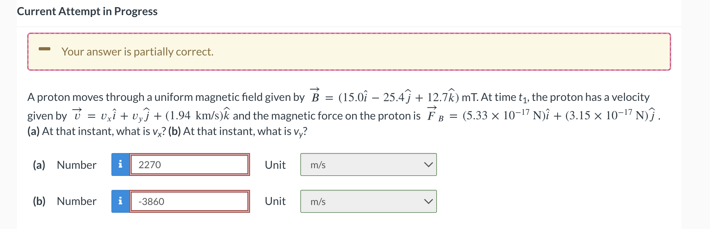 Solved Current Attempt in ProgressYour answer is partially | Chegg.com