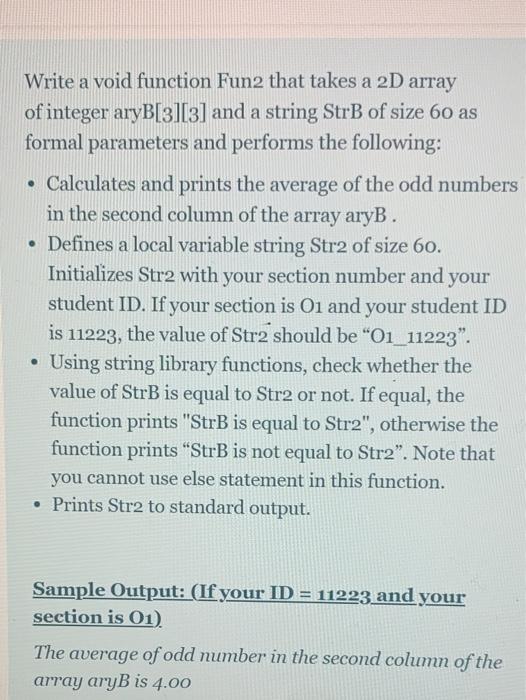 Solved • Prints Str2 to standard output. Sample Output: | Chegg.com