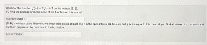 Solved Consider the function f(x)=2x+2 on the interval | Chegg.com