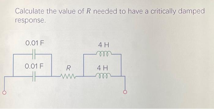 Solved Calculate the value of R needed to have a critically | Chegg.com