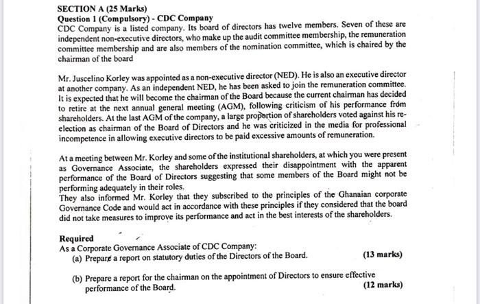 Solved SECTION A (25 Marks) Question 1 (Compulsory) - CDC | Chegg.com