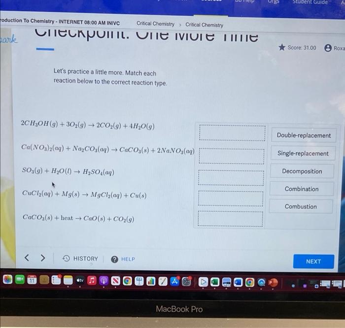 Solved Student Guide roduction To Chemistry - INTERNET 08:00 | Chegg.com