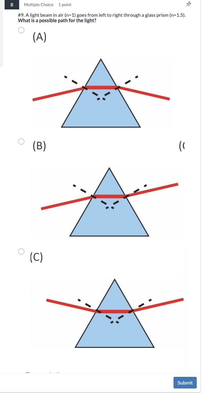 Solved \#9. ﻿A light beam in air ( \( \mathrm{n}=1 \) ) | Chegg.com