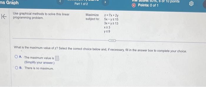 Solved Use graphical methods to solve this linear | Chegg.com