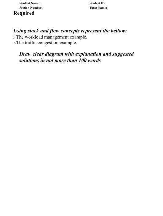 Solved Student Name: Section Number: Required Student ID: | Chegg.com