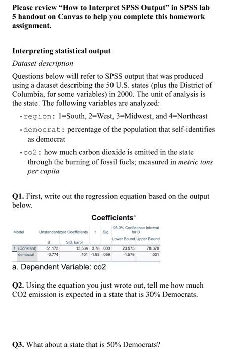 Solved Please review "How to Interpret SPSS Output" in SPSS | Chegg.com