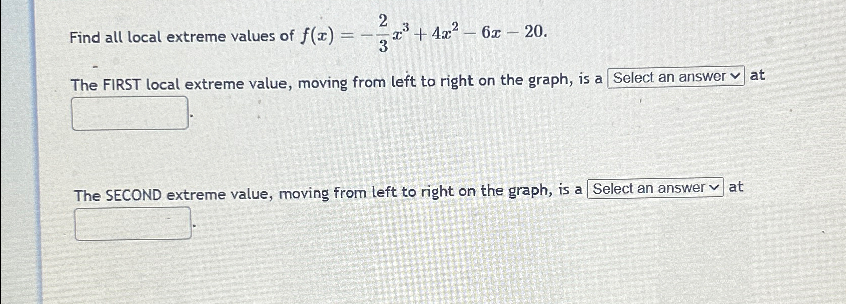 Solved Find all local extreme values of | Chegg.com