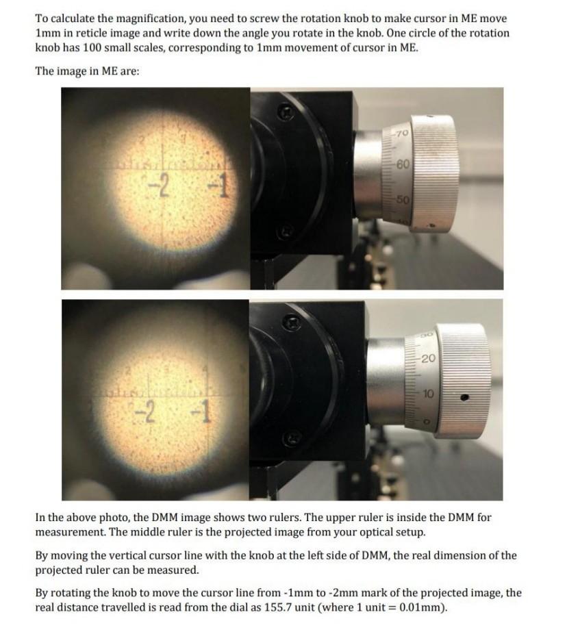 Solved In the experiment, the focal point of the eyepiece is | Chegg.com