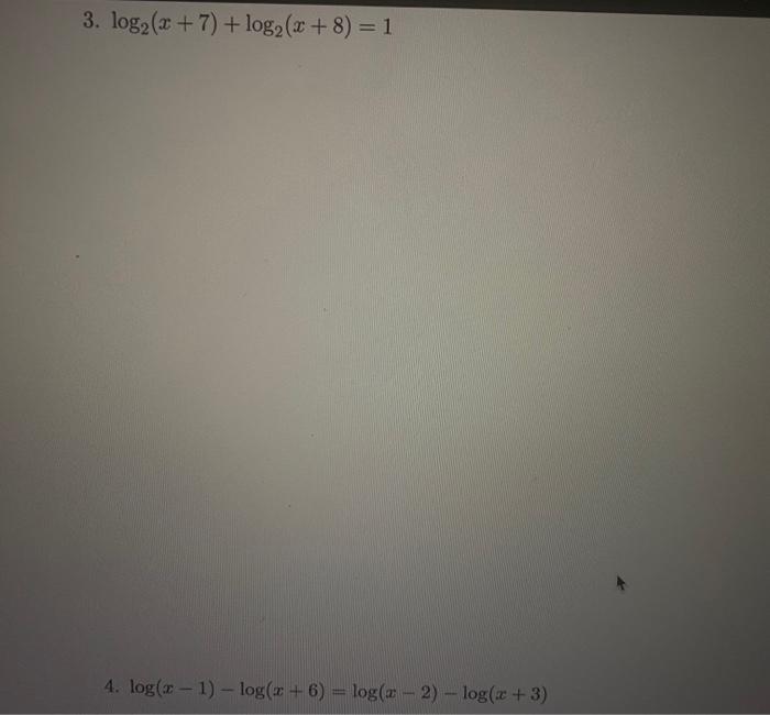 Solved log2(x+7)+log2(x+8)=1 | Chegg.com
