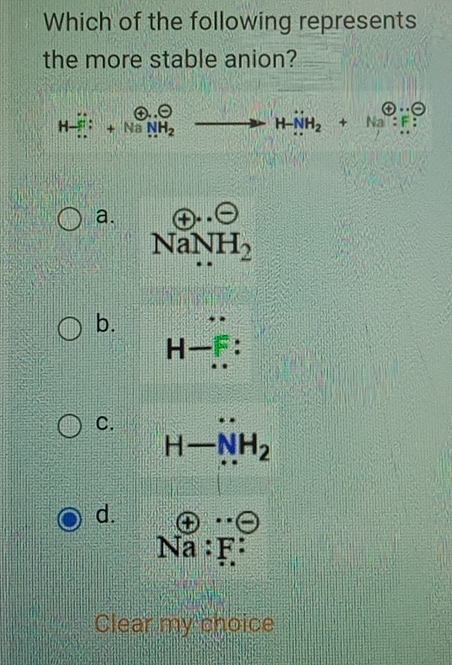 Solved Which of the following represents the more stable | Chegg.com