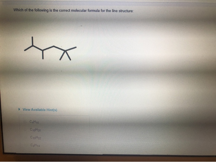 Solved Which Of The Following Is The Correct Molecular