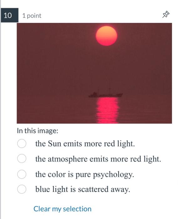 Solved In this image: the Sun emits more red light. the | Chegg.com