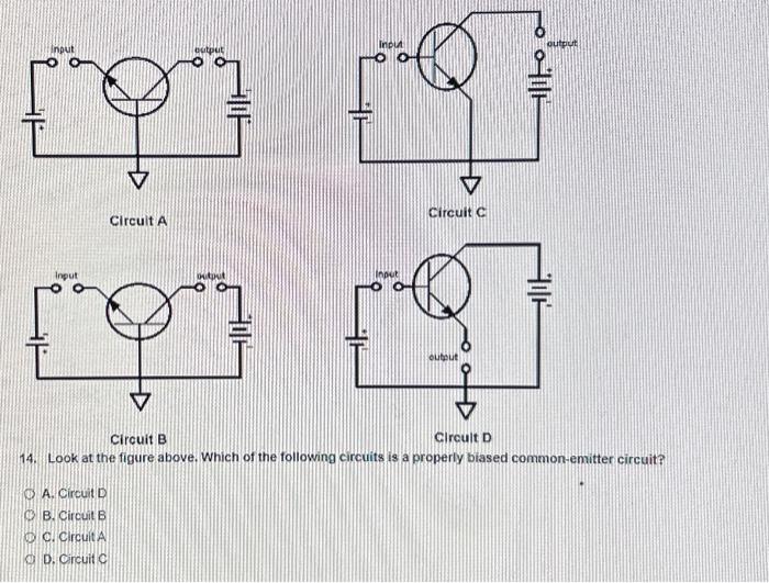 Solved Circuit A Circuit B Circult D 14. Look at the figure | Chegg.com