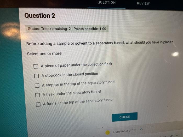 Solved QUESTION REVIEW Question 2 Status: Tries remaining: 2 | Chegg.com Solved QUESTION REVIEW Question 2 Status: Tries remaining: 2 | Chegg.com