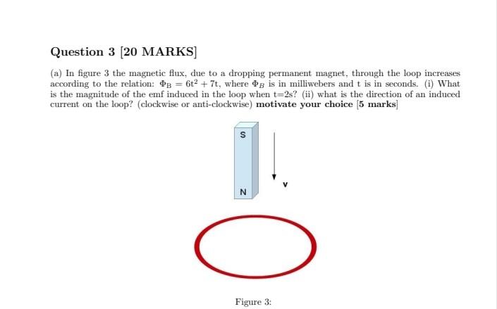 Solved (a) In figure 3 the magnetic flux, due to a dropping | Chegg.com