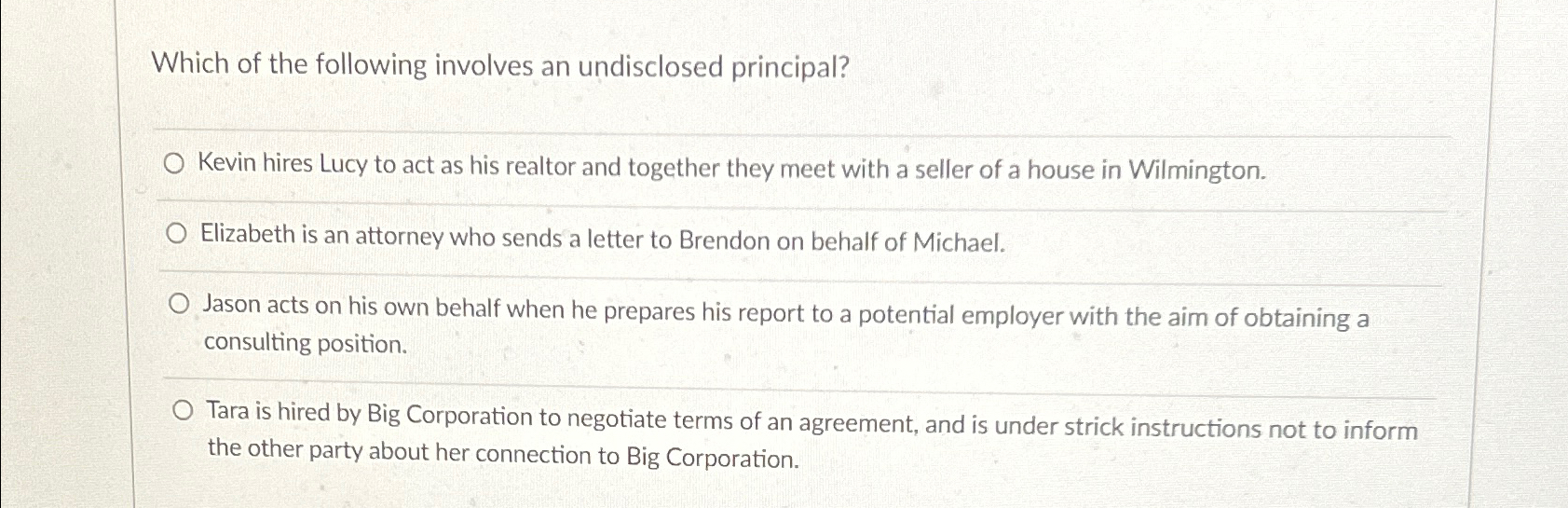 Solved Which of the following involves an undisclosed | Chegg.com