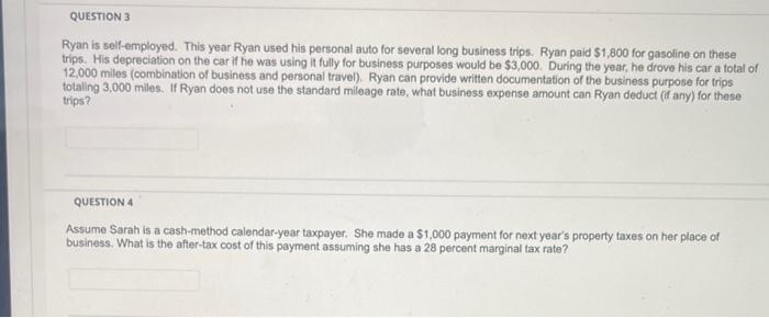 Solved Ryan is self-employed. This year Ryan used his | Chegg.com