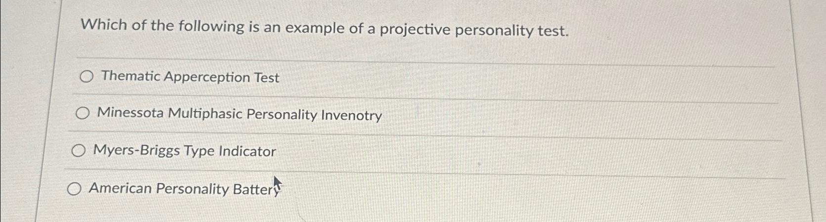 Solved Which of the following is an example of a projective | Chegg.com