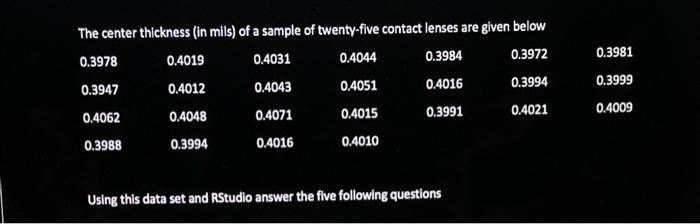 Solved Using this data set and RStudio answer the five | Chegg.com
