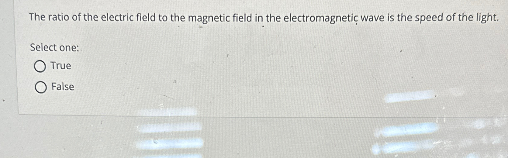Solved The ratio of the electric field to the magnetic field | Chegg.com