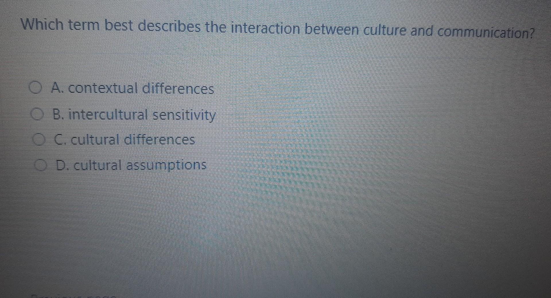 Which term best describes the interaction between | Chegg.com