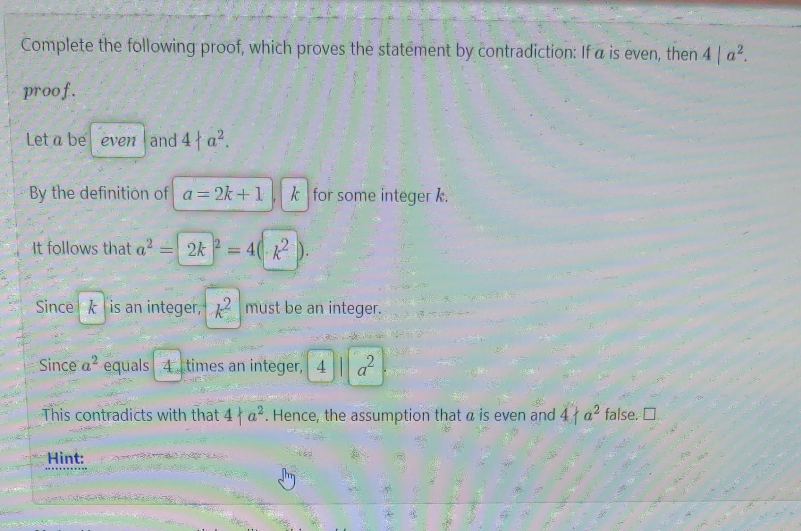 Solved Complete the following proof, which proves the | Chegg.com
