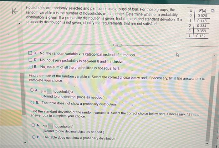Solved Households are randomly selected and partitioned into | Chegg.com