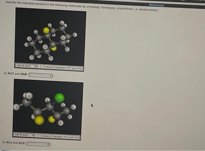 Solved References) Identify the indicated protons in the | Chegg.com