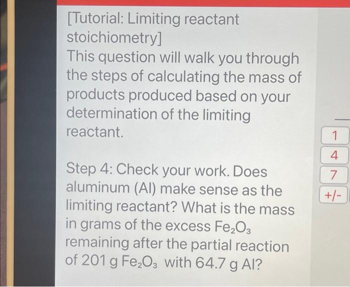 Solved [Tutorial: Limiting reactant stoichiometry] This | Chegg.com