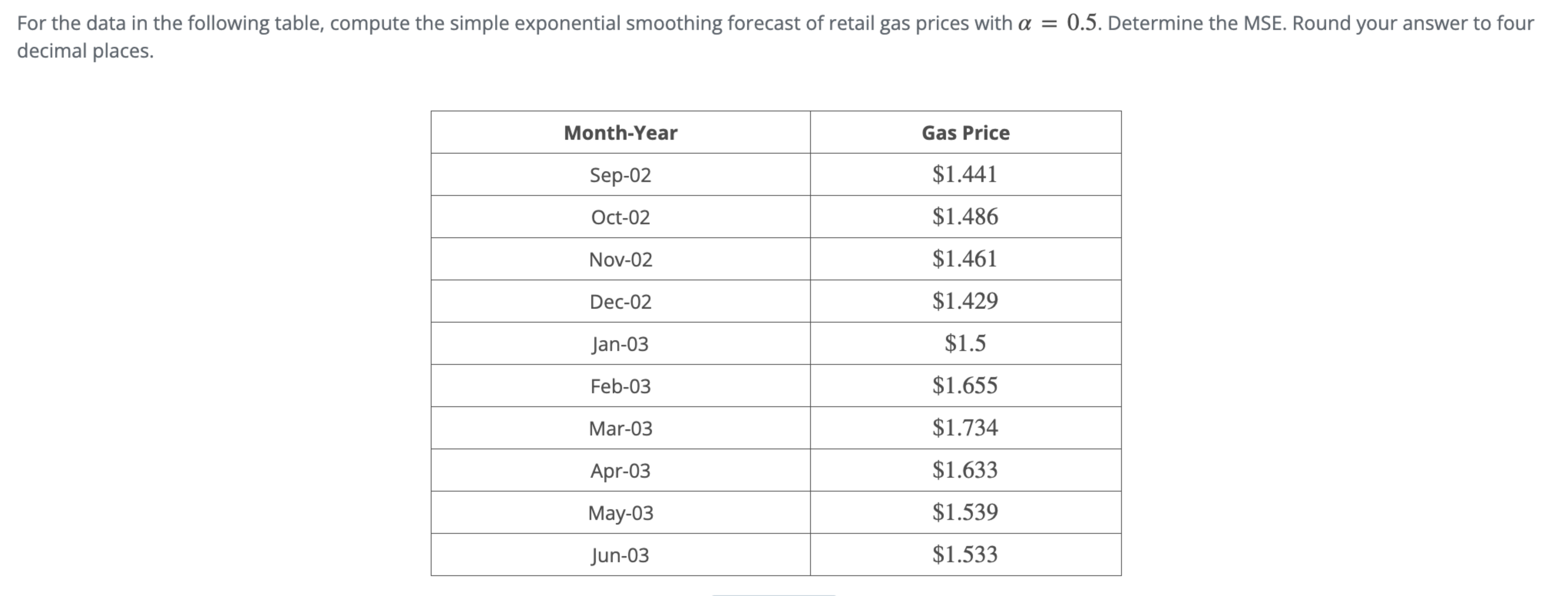 Solved For the data in the following table, compute the | Chegg.com