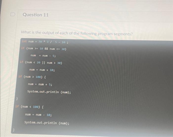 Solved What is the output of following program segment? wass | Chegg.com