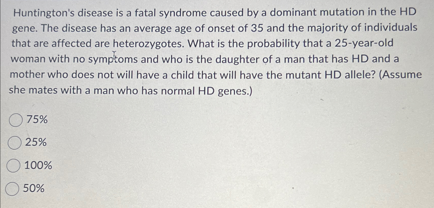 Solved Huntington's disease is a fatal syndrome caused by a | Chegg.com