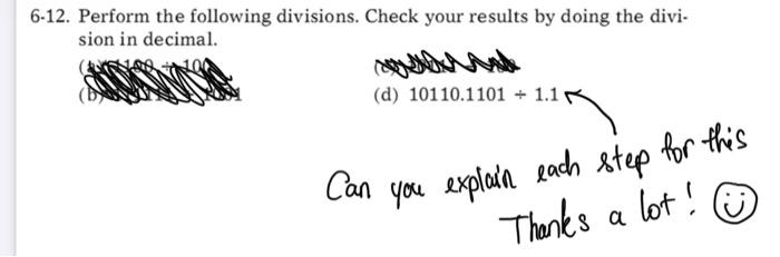Solved 6-12. Perform the following divisions. Check your | Chegg.com