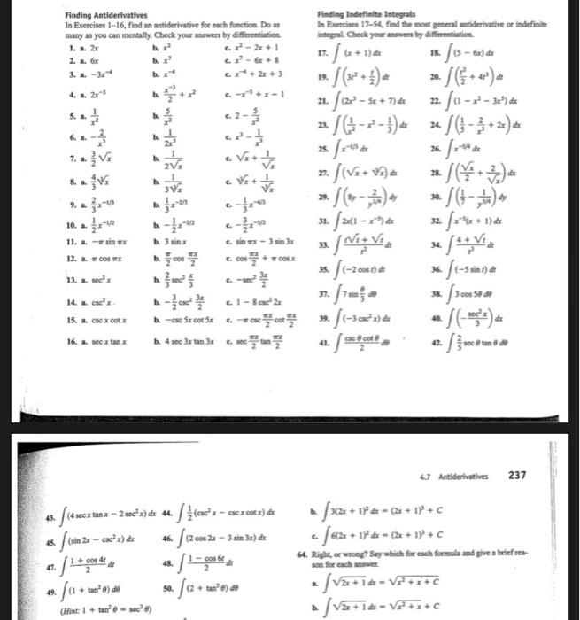 Solved Finding Antiderivatives In Exercises 1-16, find an | Chegg.com