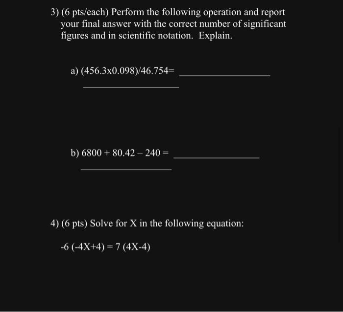 Solved 3) (6 pts/each) Perform the following operation and | Chegg.com