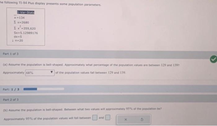 Solved the following TI-84 Plus display presents some | Chegg.com