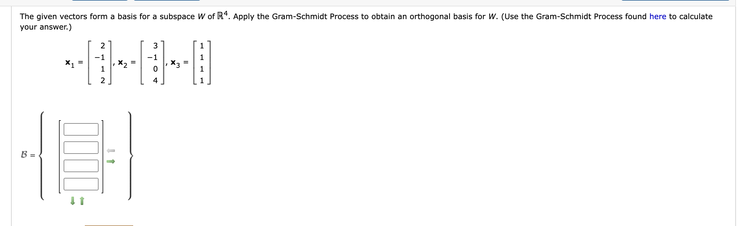 Solved Find the orthogonal projection of v onto the subspace | Chegg.com