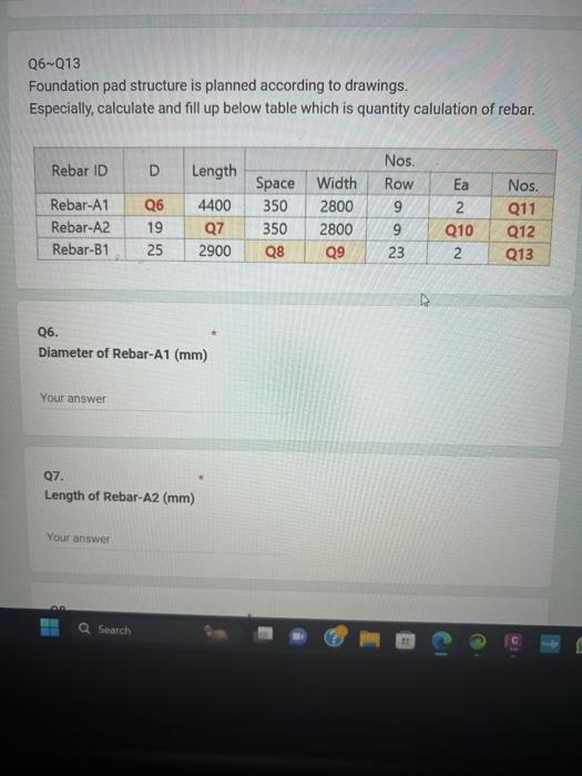 Solved Q6 Q13 Foundation pad structure is planned according | Chegg.com
