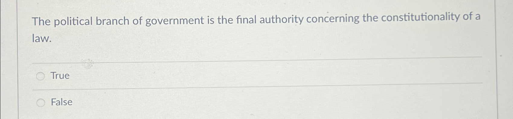 Solved The political branch of government is the final | Chegg.com