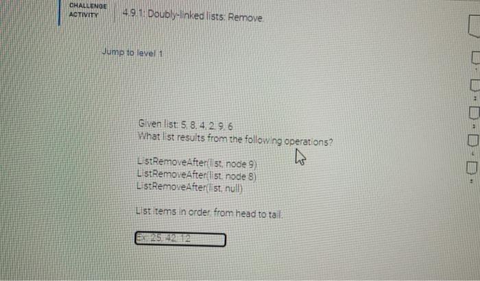 Solved ACTIVITY 47.1: Doubly-linked lists Start ^ numList = | Chegg.com