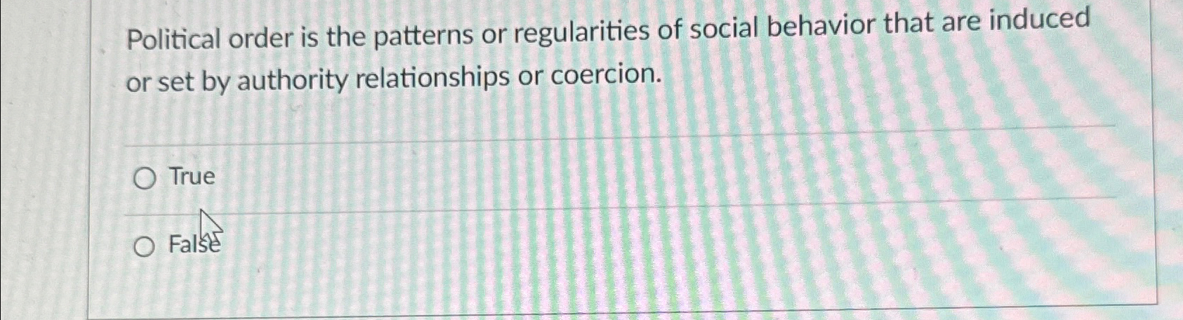 Solved Political order is the patterns or regularities of | Chegg.com