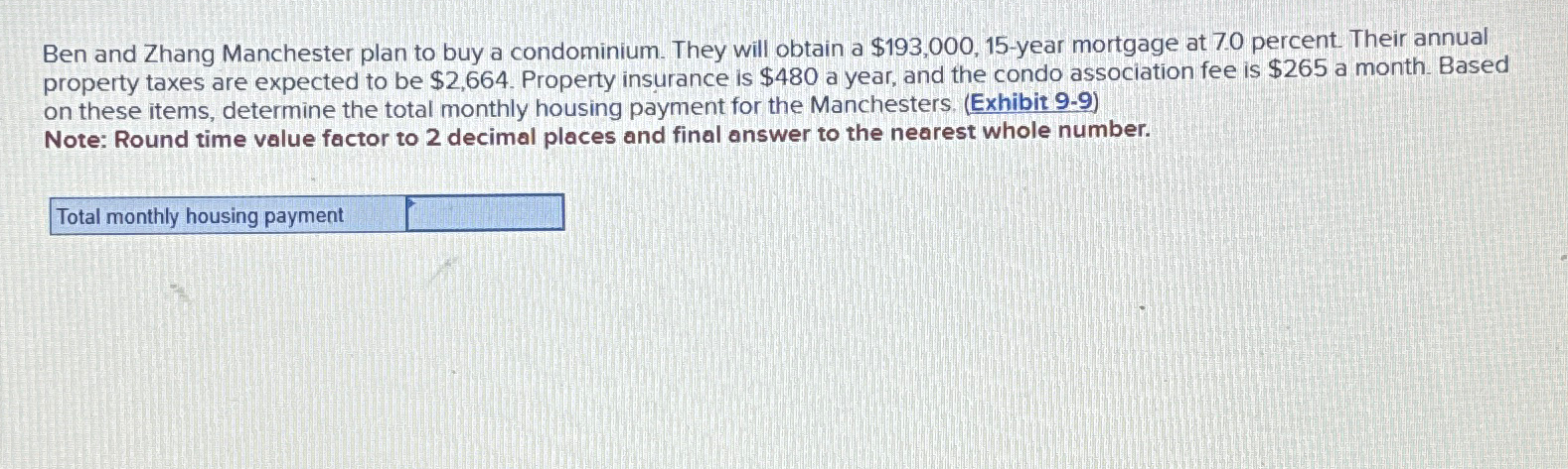 Solved Ben and Zhang Manchester plan to buy a condominium. | Chegg.com