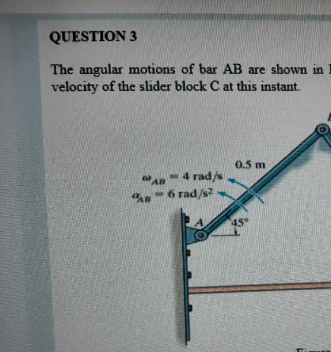 Solved QUESTION 3 The angular motions of bar AB are shown in | Chegg.com