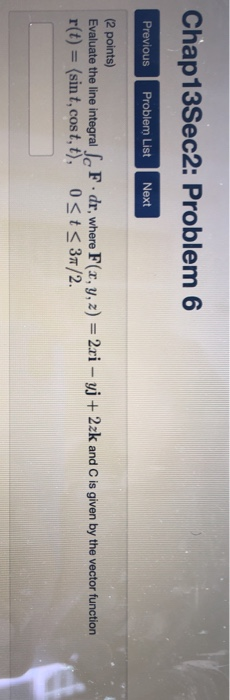 Solved Chap13Sec2: Problem 6 Previous Problem List Next (2 | Chegg.com