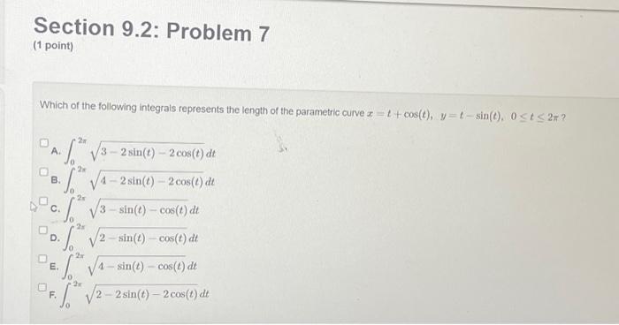 Solved Section 9.2: Problem 7 (1 point) Which of the | Chegg.com
